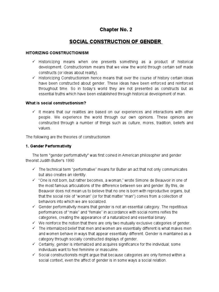 Social Construction of Gender Dynamics | PDF | Masculinity | Gender