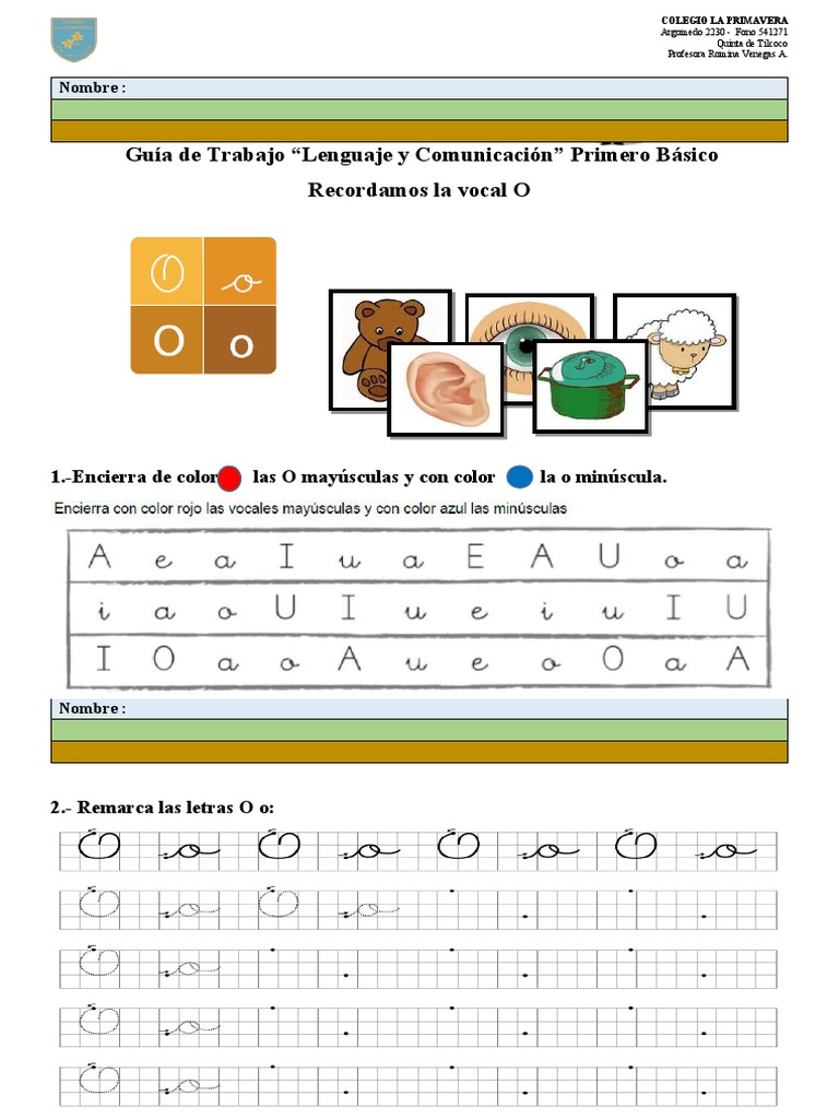 Guia de Lenguaje Vocal O | PDF