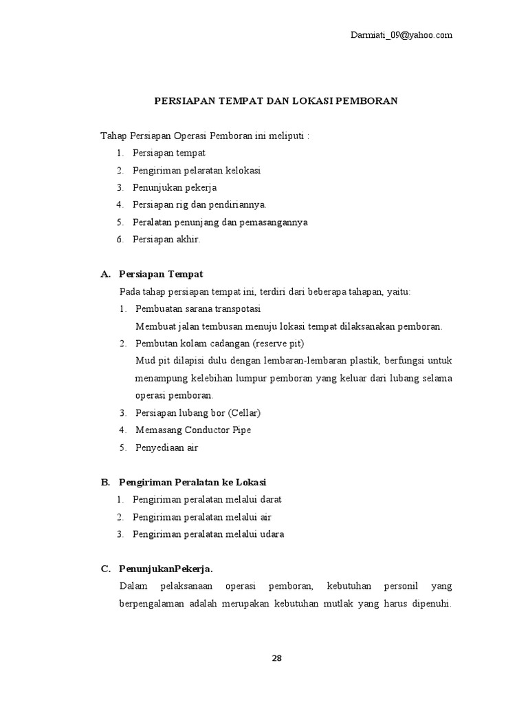 Persiapan Tempat Dan Lokasi Pemboran | PDF