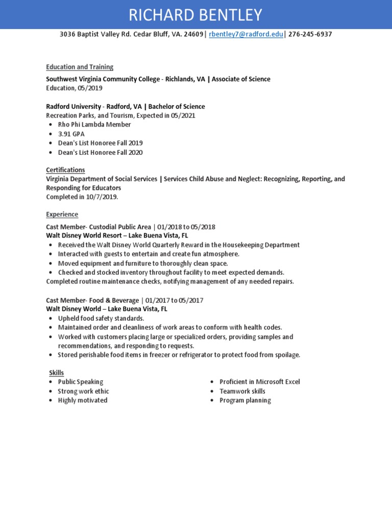 Richard Bentley's Resume Summary | PDF | Career & Growth