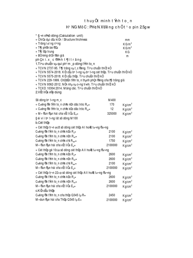 1.thuyet Minh Ket Cau Xuong 2.5gw | PDF