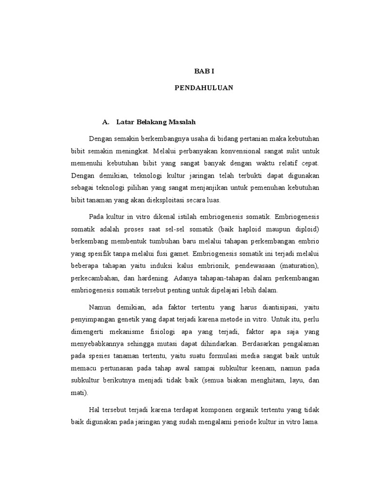 Definisi dan Proses Embriogenesis Somatik | PDF
