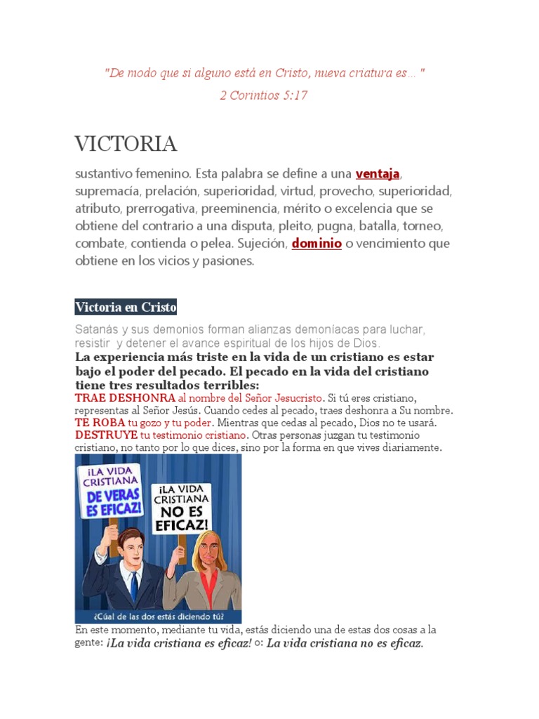 Vida Victoriosa en Jesús | PDF | Cristo (título) | Pecado