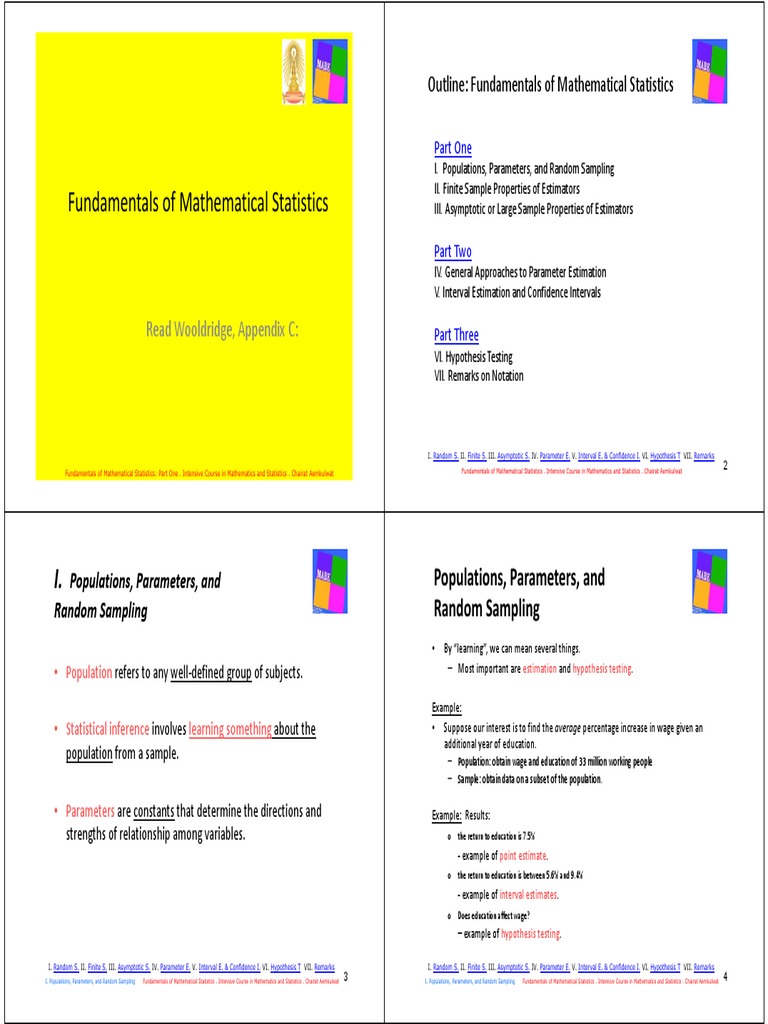 Appendix C Mathematical Statistics 2015 | Download Free PDF | Estimator ...