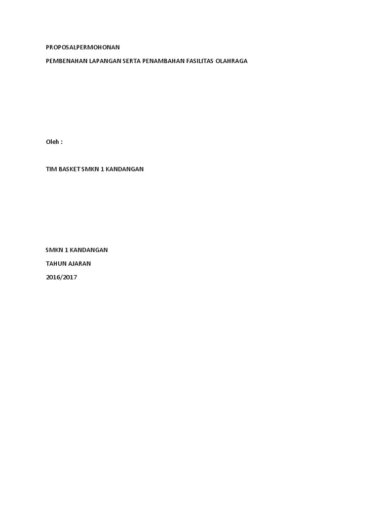 Proposal Dana Kegiatan Basket 2019 | PDF | Perjalanan