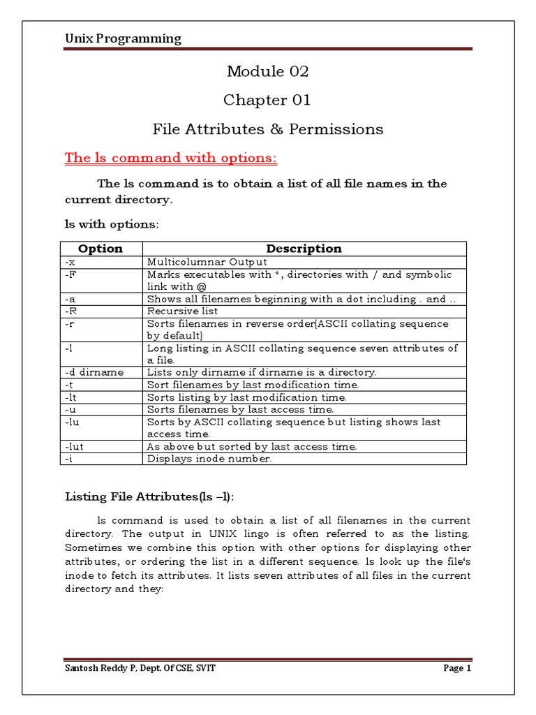 Unix Module 02 | PDF | Command Line Interface | Parameter (Computer Programming)