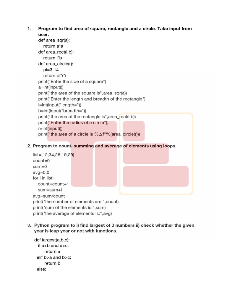 Python Programs-From VTU QP | PDF | String (Computer Science) | Letter Case