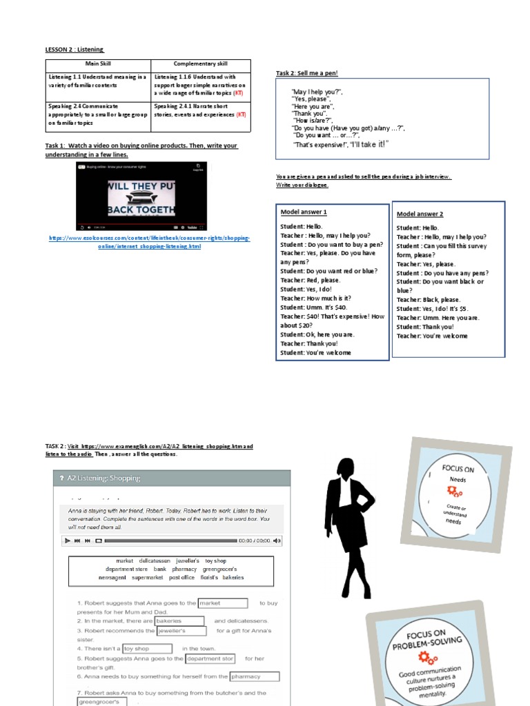 LESSON 2: Listening: Main Skill Complementary Skill | PDF | Applied ...