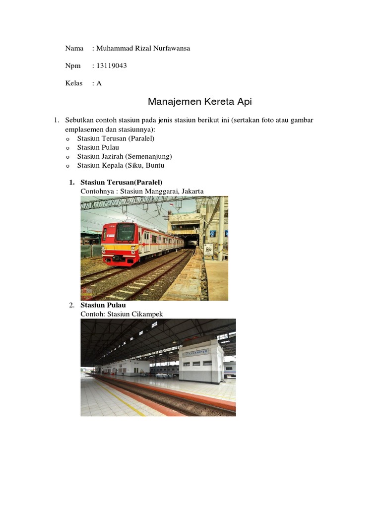 Tugas Manajemen Kereta Api | PDF