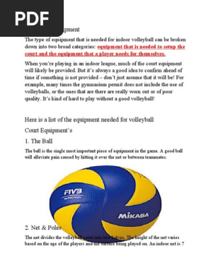 Volleyball player equipment store