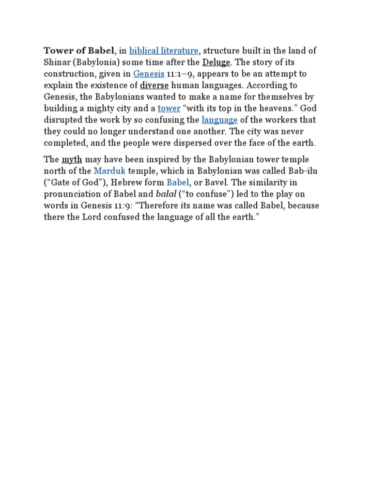 Tower of Babel | PDF