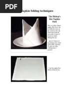The 7 Basic Folds of Table Napkin | PDF | Restaurants