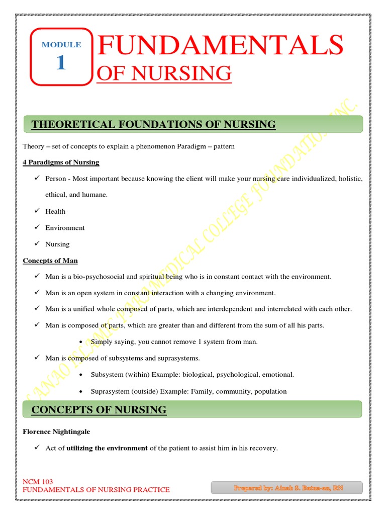 NCM 103 Fundamentals | Download Free PDF | Nursing | Health Care