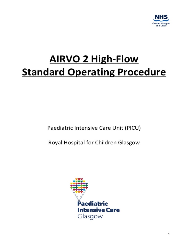 AIRVO 2 High - Flow Standard Operating Procedure | PDF | Respiration ...