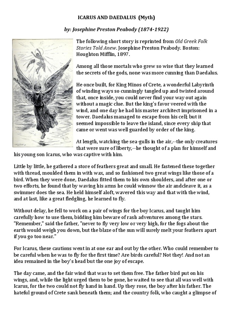 Icarus and Daedalus Myth | PDF