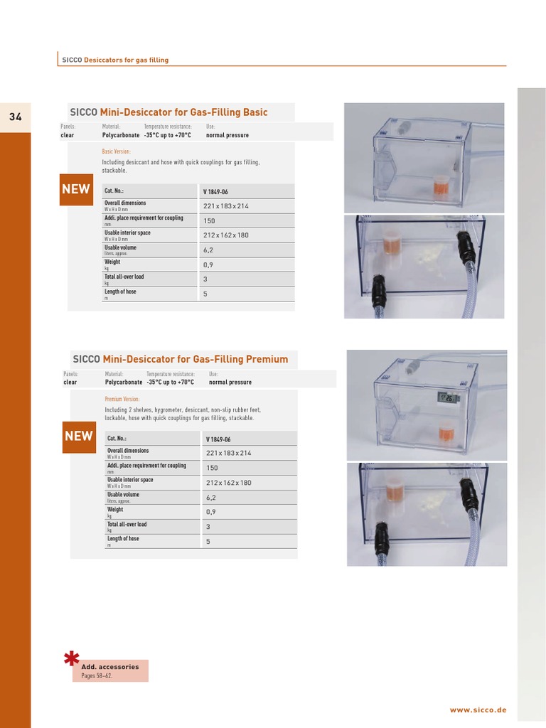 SICCO Mini Desiccators for Gas Filling | PDF | Metrology | Applied And ...