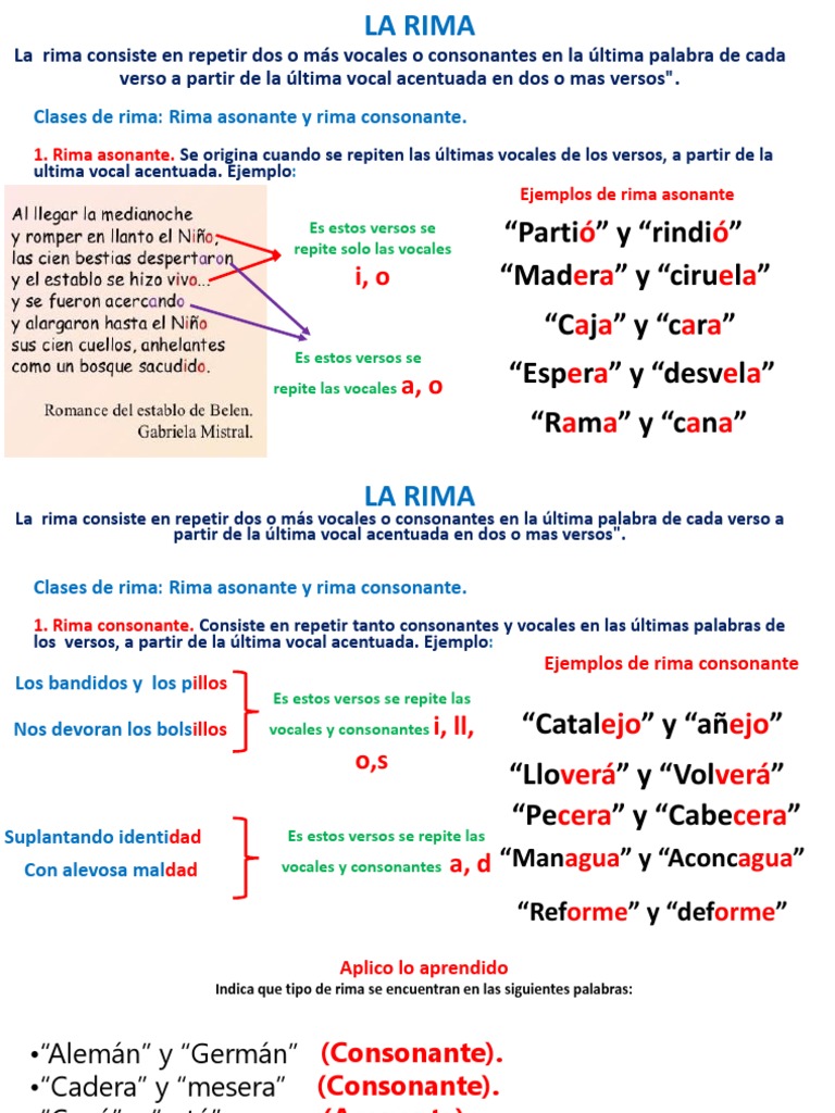 Rima y Ritmo 3° | PDF | Rima | Técnicas Retóricas