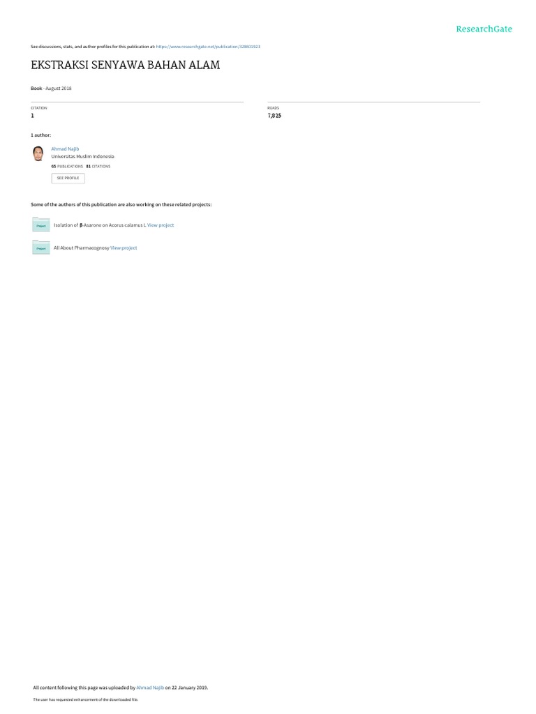 Ekstraksi Senyawa Bahan Alam | PDF