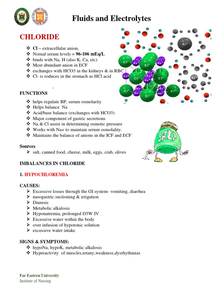3 1 Hypochloremia And Hyperchloremia Pdf Electrolyte Chloride