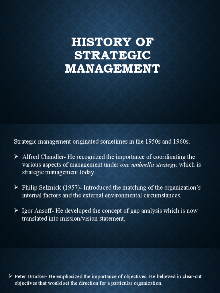 History of Strategic Management Report | PDF | Strategic Management ...