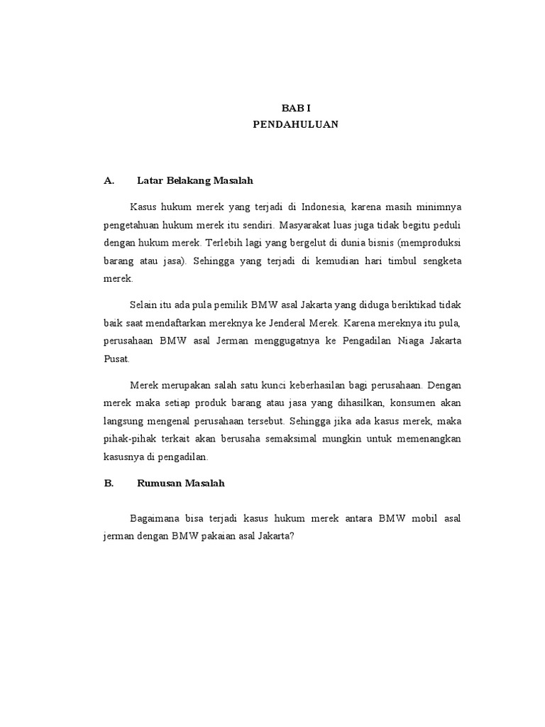 Makalah - Hukum - Merek - Dan - Kasus - Merek BMW | PDF