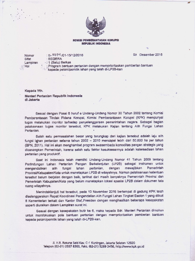 Surat KPK | PDF | Ilmu Sosial | Sains & Matematika