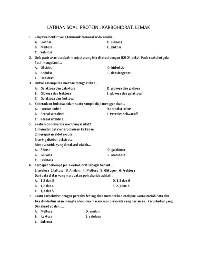 Latihan Soal Protein | PDF
