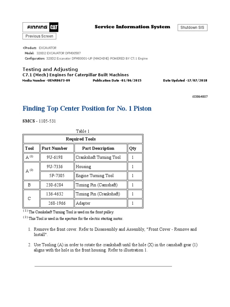 Finding Top Center Position For No. 1 Piston | PDF | Engines | Machines
