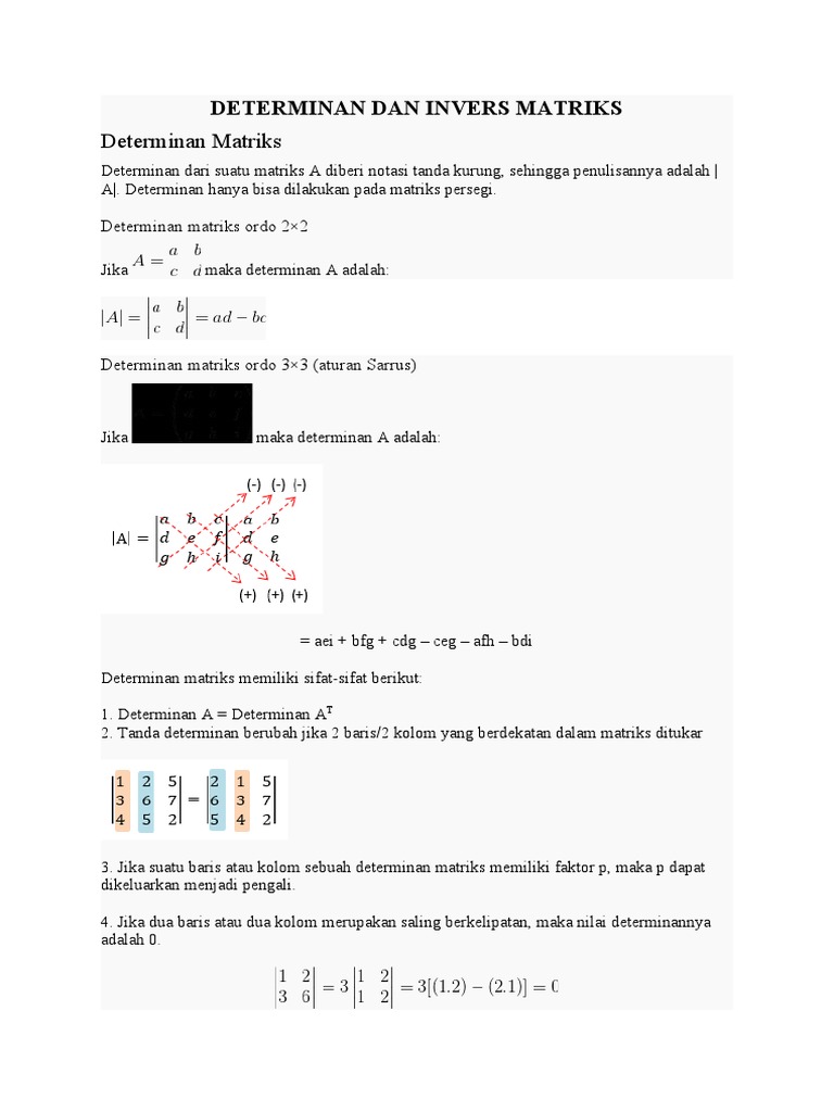 Determinan Dan Invers Matriks | PDF