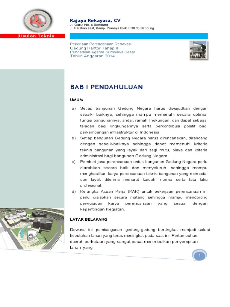 Contoh Ustek Perencanaan Gedungdocx | PDF | Seni