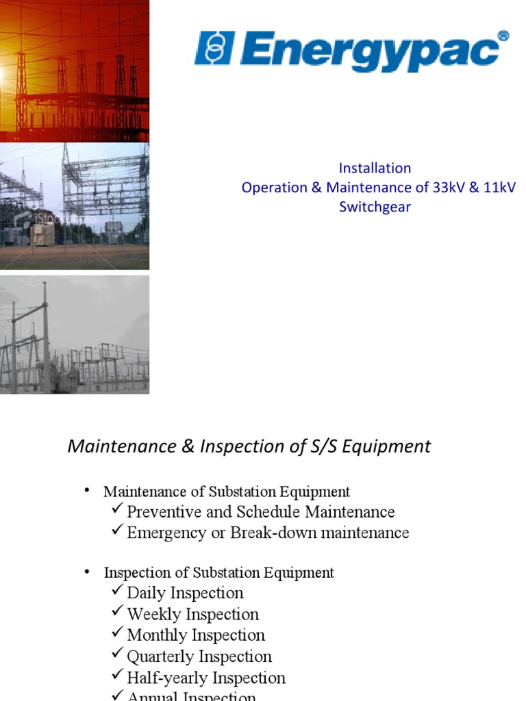 Installation Operation & Maintenance of 33kV & 11kV Switchgear | PDF | Transformer | Relay