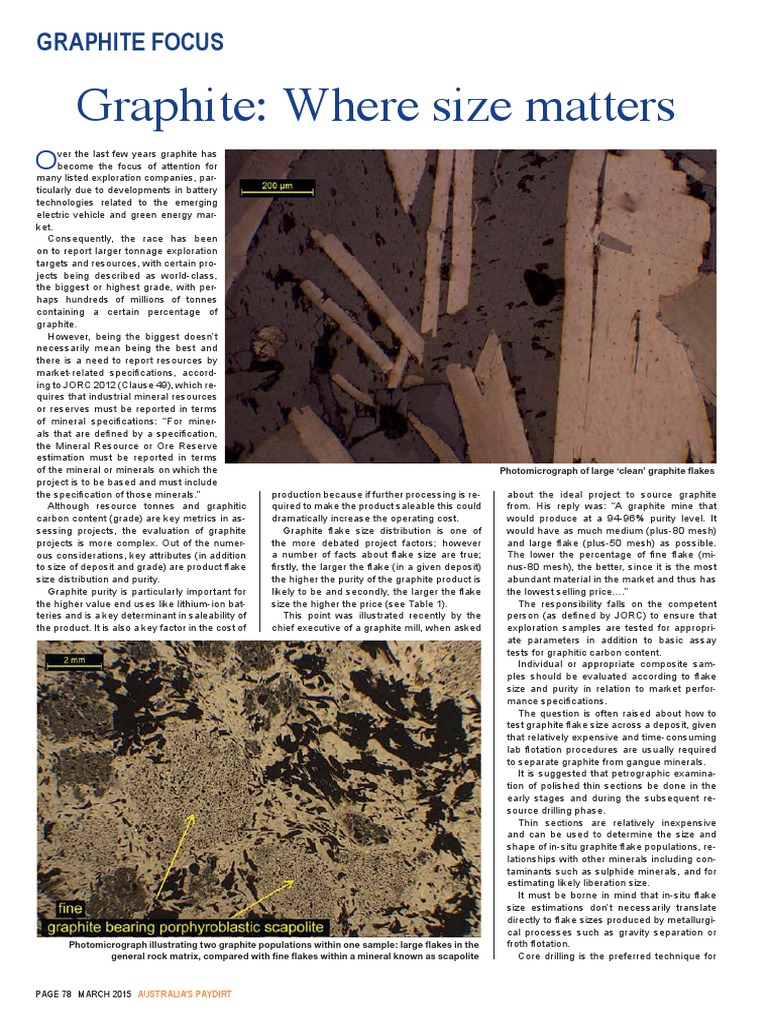 Understanding Graphite Deposits: The Importance of Flake Size ...