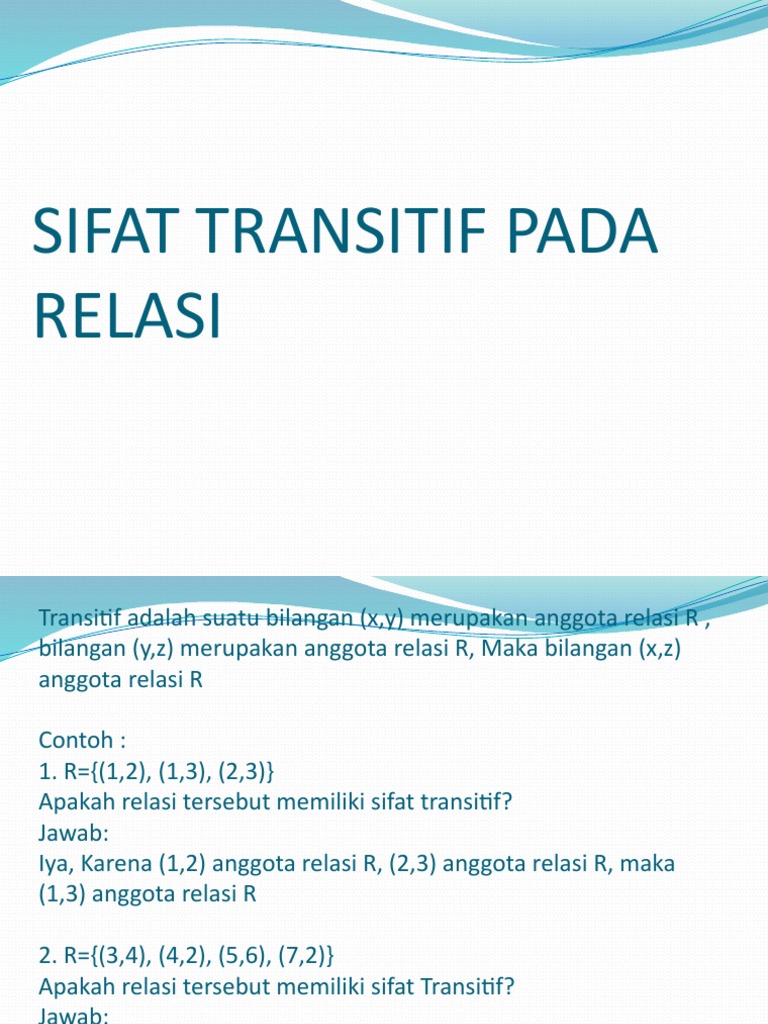 Sifat Transitif Pada Relasi | PDF