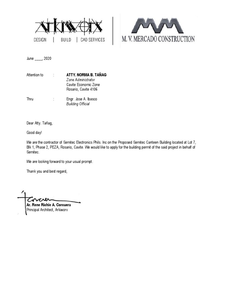 Building Permit Application for Semitec Canteen | PDF | Home & Garden