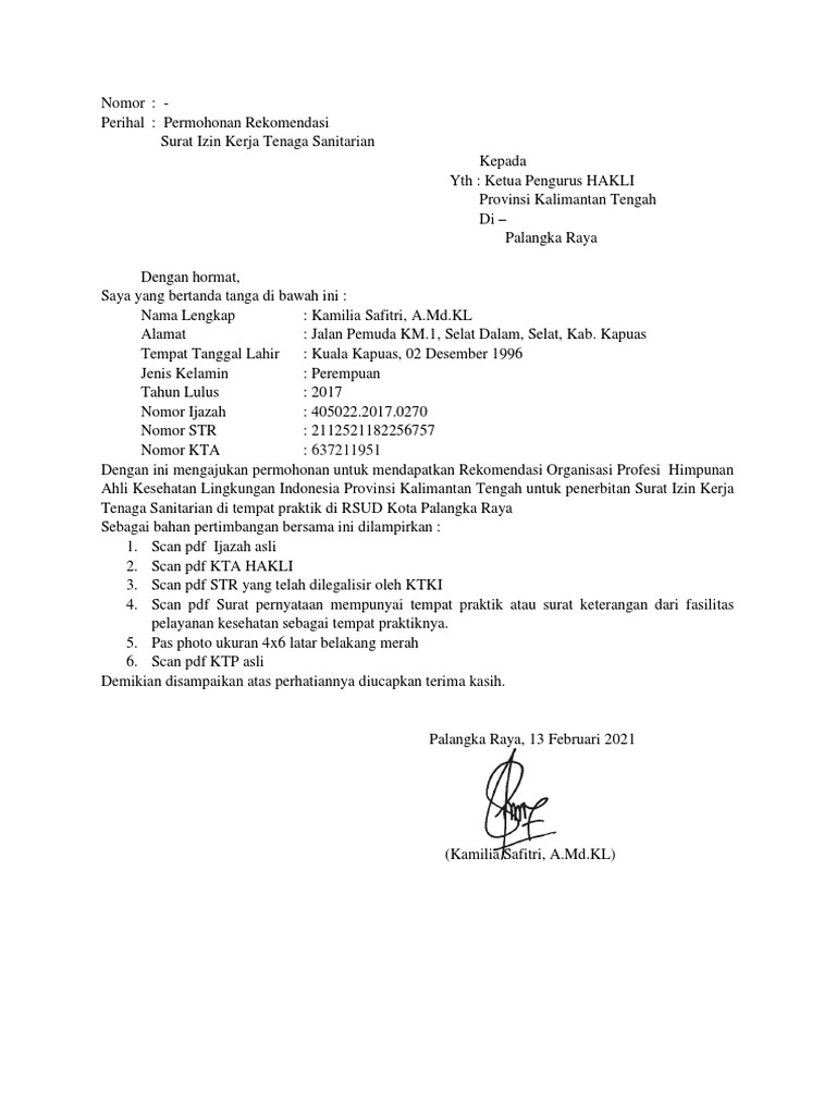 Permohonan Rekom SIKTS | PDF