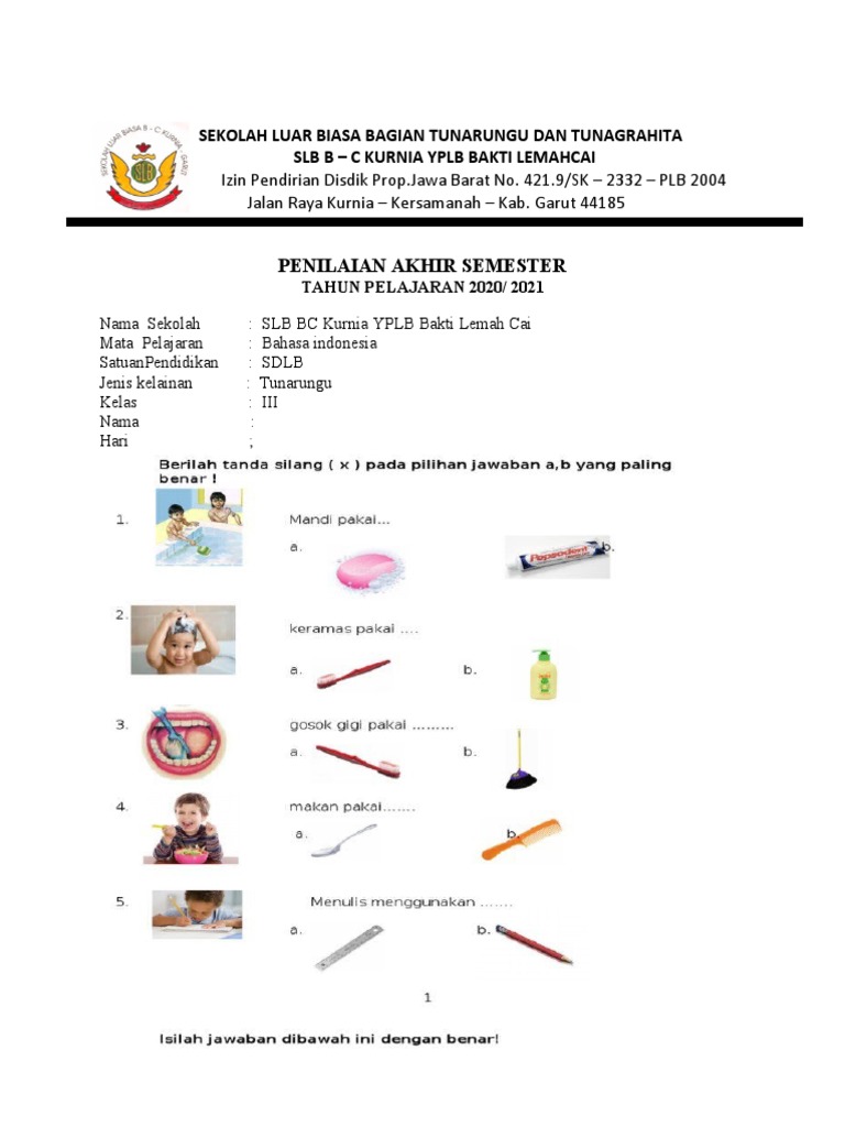 Soal Bhs Indonesia Kelas 3 B | PDF