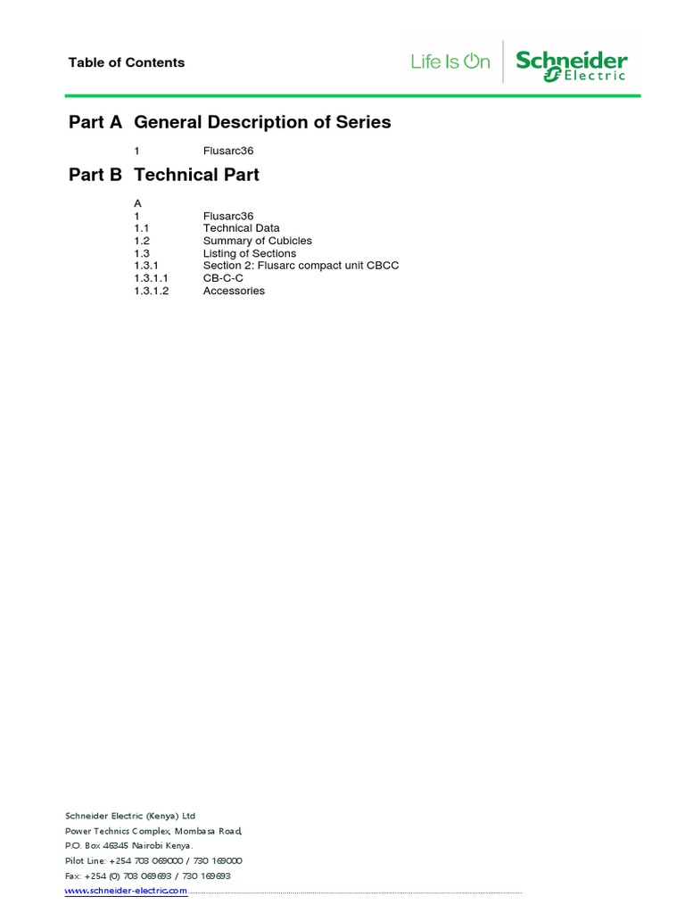 Flusarc Compact CBCC Technical Data Sheet | PDF | Electrical Substation ...