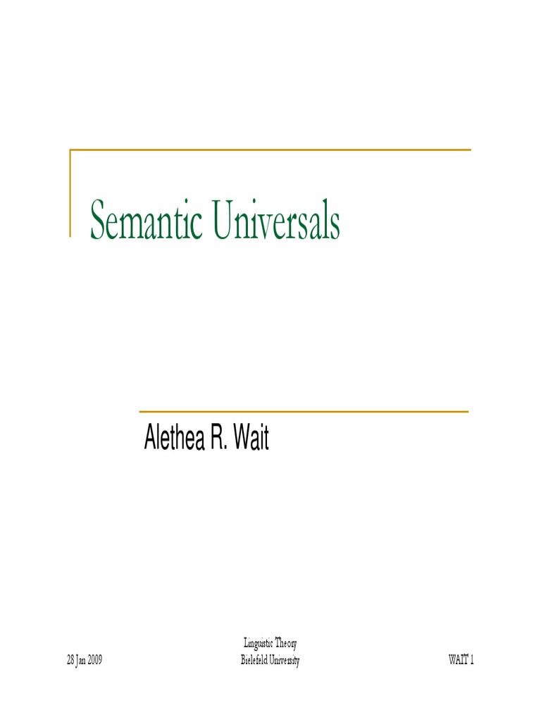 Semantic Universals | PDF | Semantics | Color