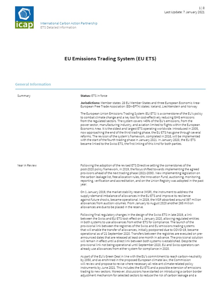 EU - ETS Factsheet Jan2021 | PDF | Clean Development Mechanism ...