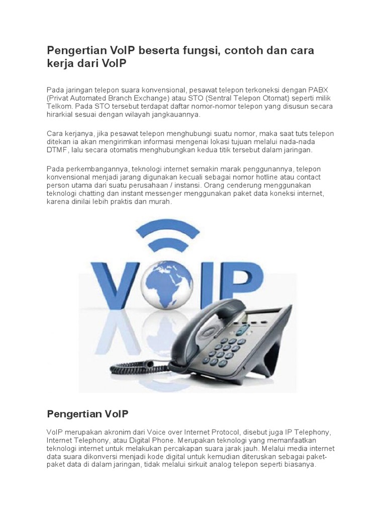 Pengertian VoIP Beserta Fungsi | PDF
