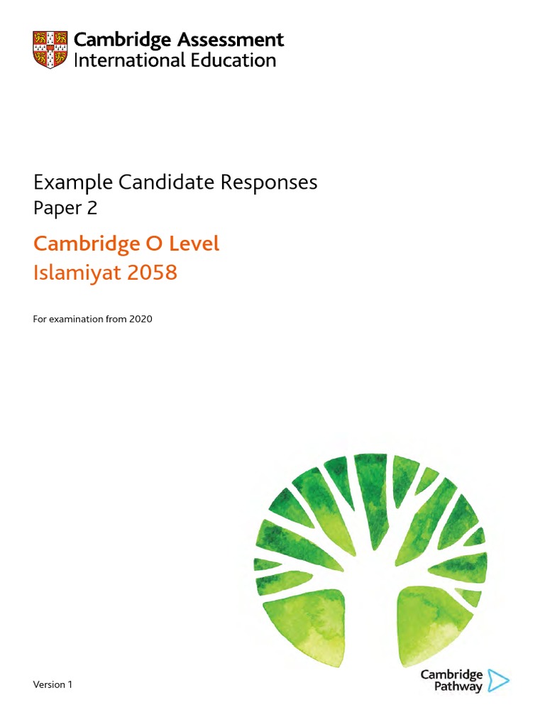 Candidate Response Booklet 2 | PDF | Hadith | Islamic Branches