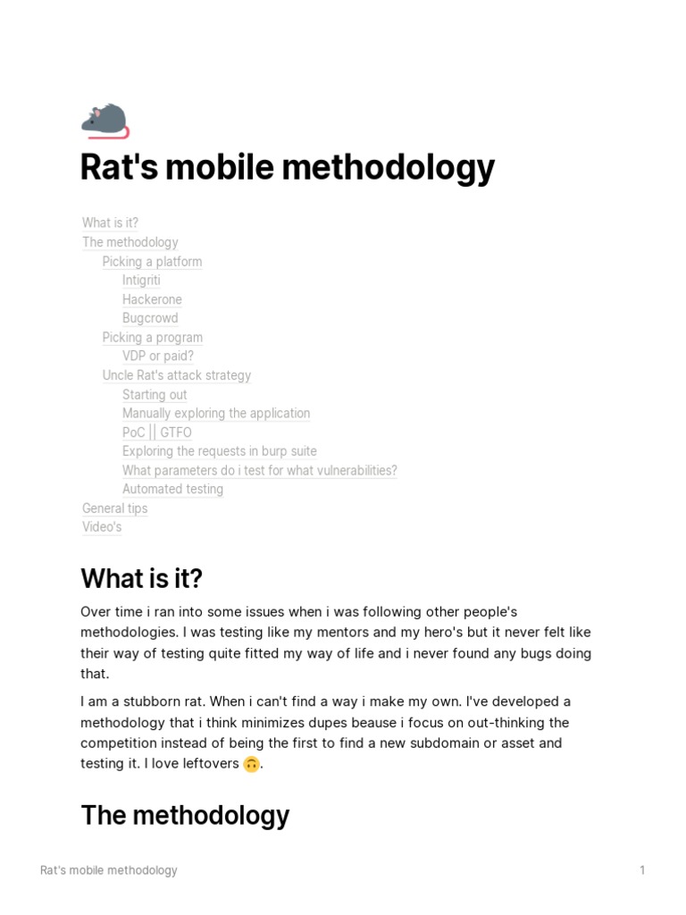 Rats - Mobile - Methodology v1.0 | Download Free PDF | Security Hacker ...