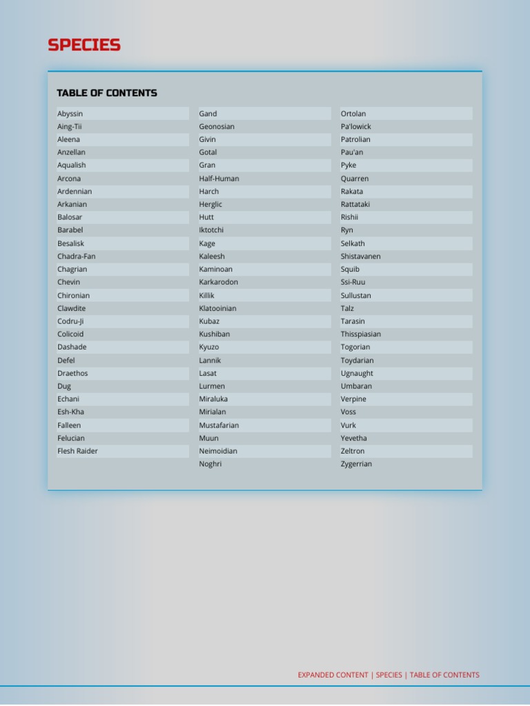 Expanded Content - 02 - Species - GM Binder | PDF | Color | Reptile