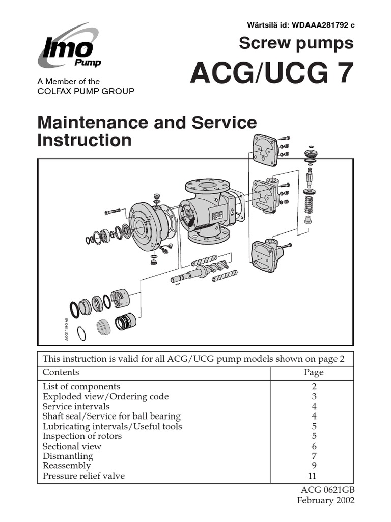 Imo Screw Pumps ACG-UCG 7 | PDF | Bearing (Mechanical) | Pump