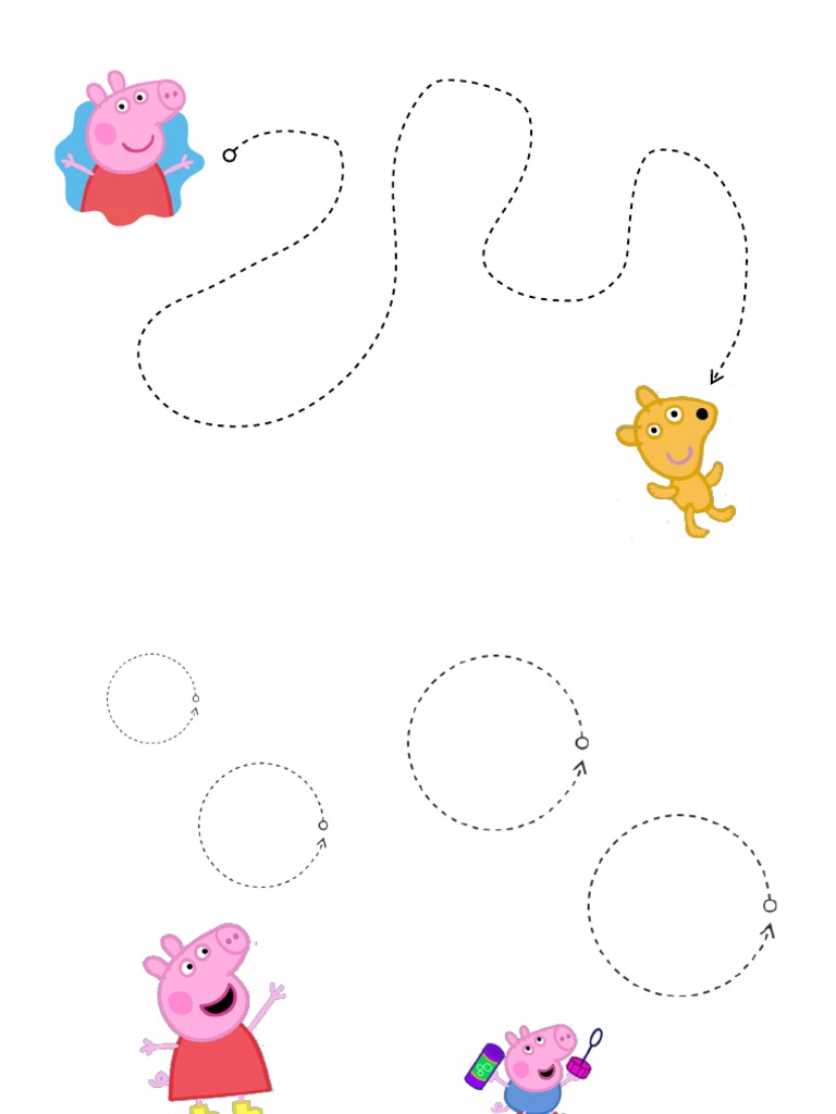 Peppa Pig Pre Writing Pencil Control Activity Worksheet | PDF