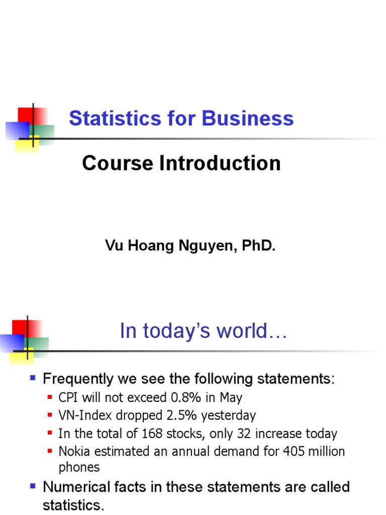 Statistics For Business: Course Introduction | PDF | Statistics | Analysis Of Variance