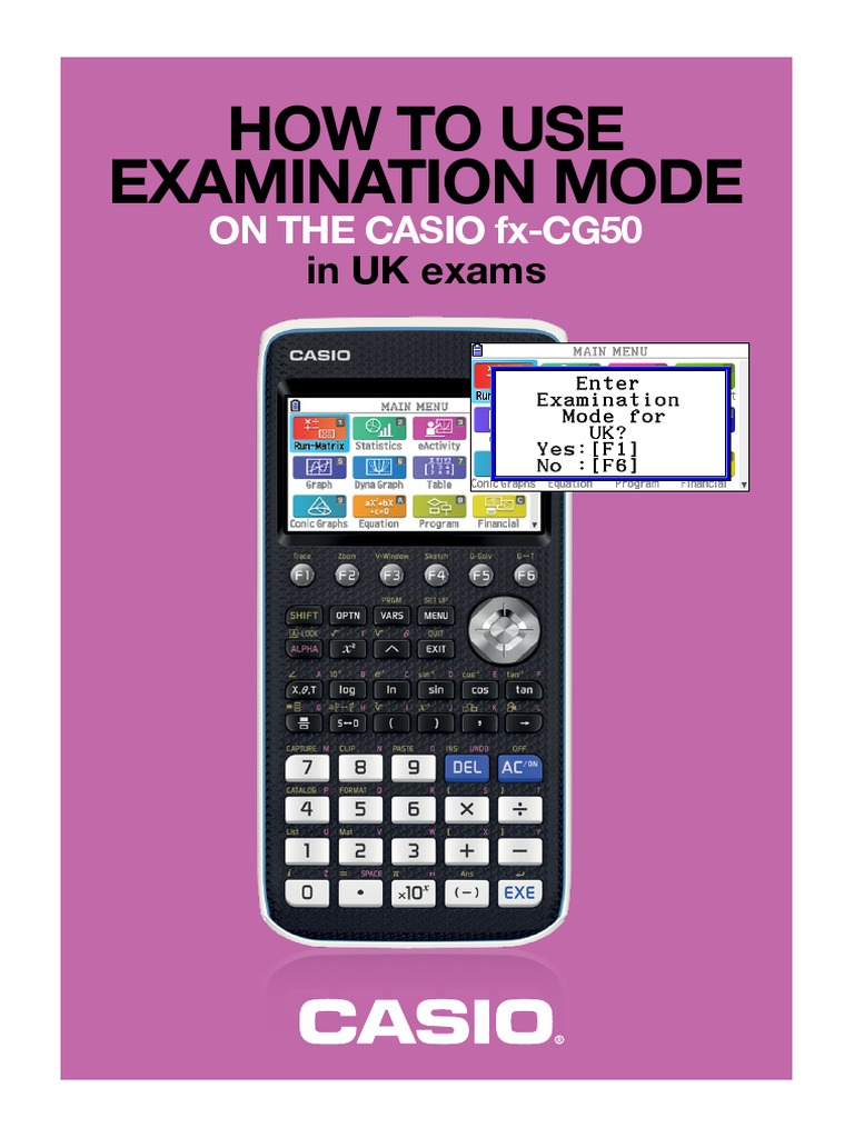 Fx-CG50 Exam Mode - UK | PDF | Test (Assessment) | Computing
