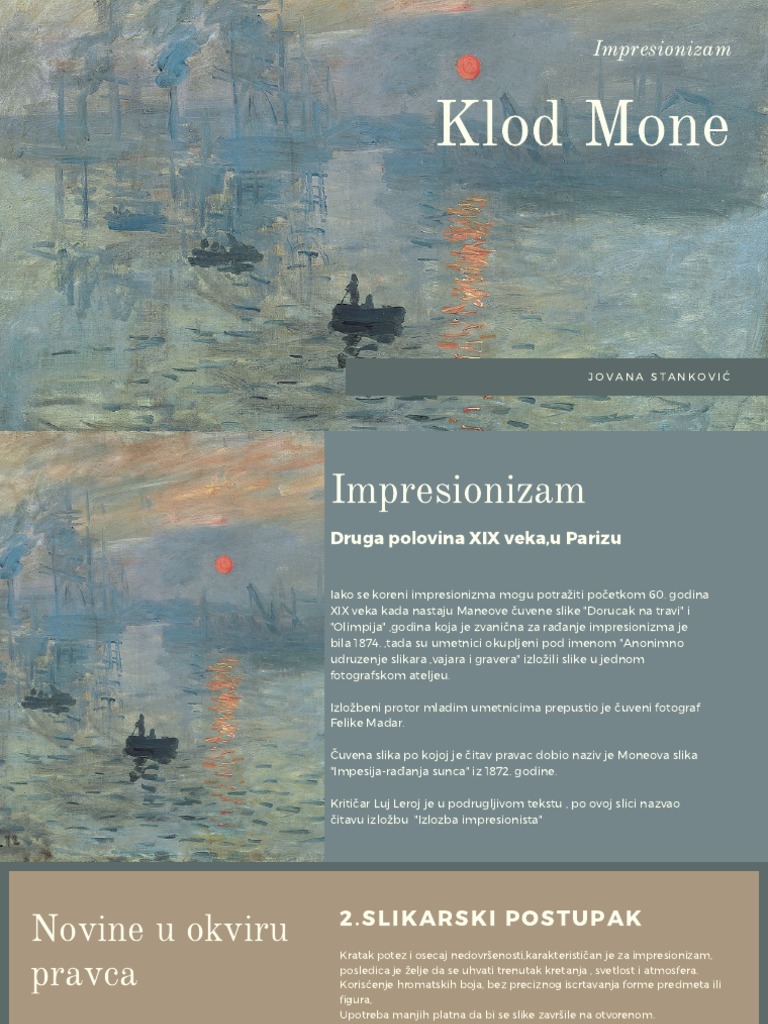 Klod Mone (Impresionizam) | PDF