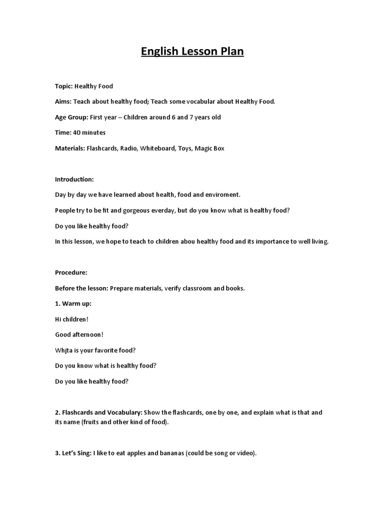 Bright School - English Lesson Plan | PDF