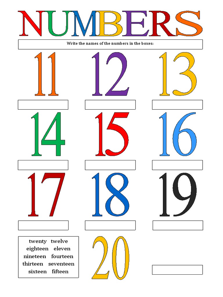 Numbers 11 20 Fun Activities Games Grammar Drills Oneonone Activ 31108 ...